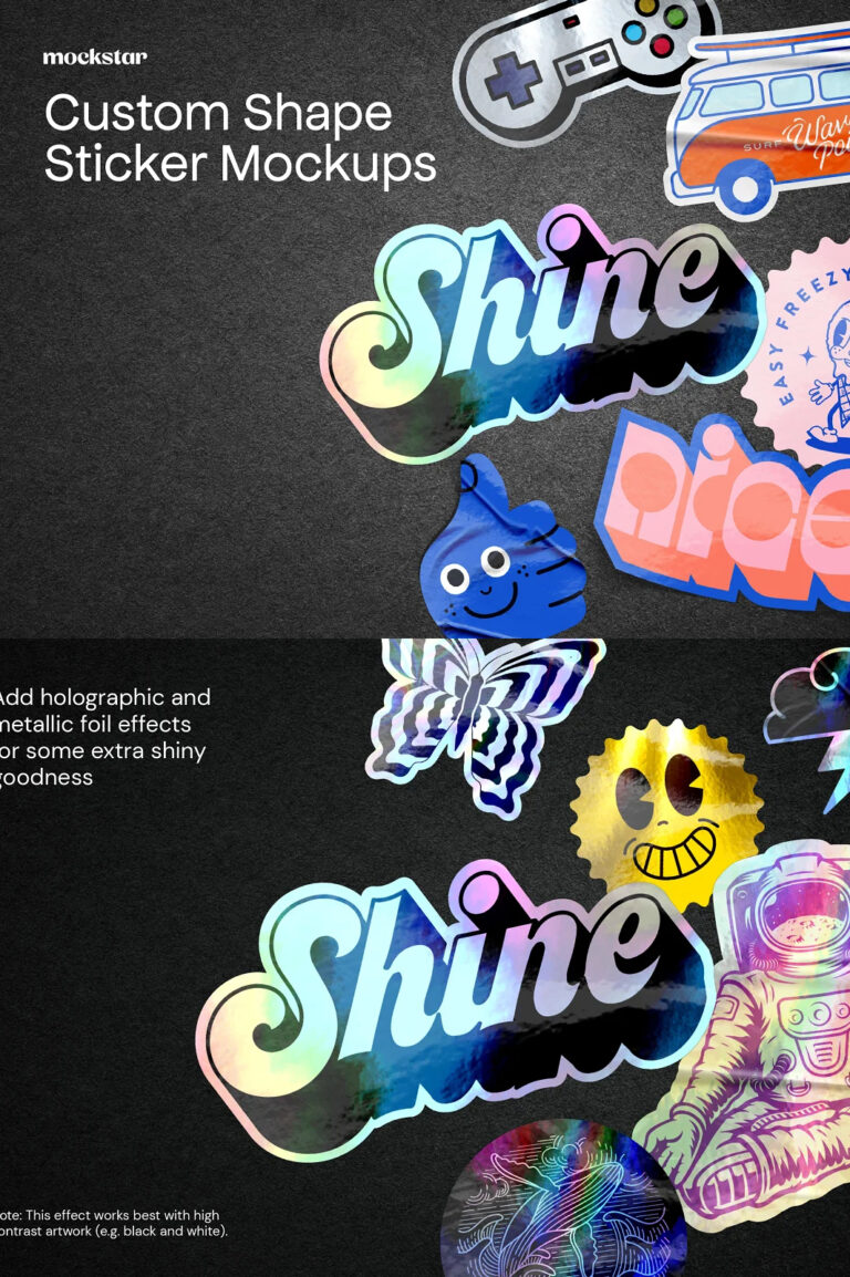 Custom Shape Sticker Mockup - Siteoutsite