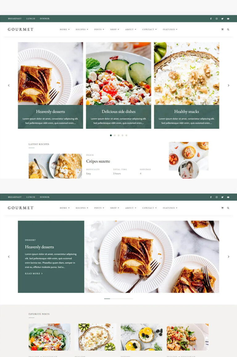 Gourmet - Food Blog & Recipe Theme - Siteoutsite