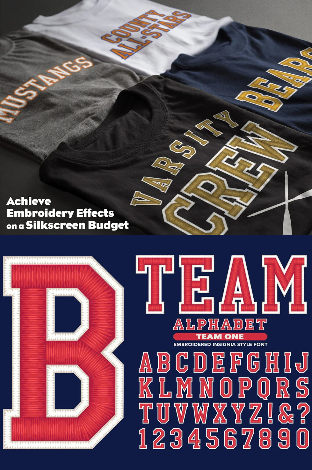 Embroidered Sports Vector Alphabet - Siteoutsite