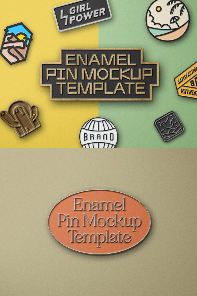 Enamel Pin Mockup Graphics - Siteoutsite