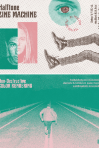 Halftone Zine Machine Graphics - Siteoutsite
