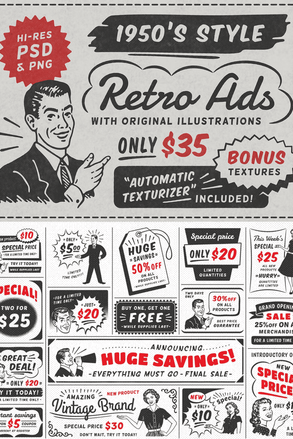 1950s Style Retro Ad Templates - Siteoutsite
