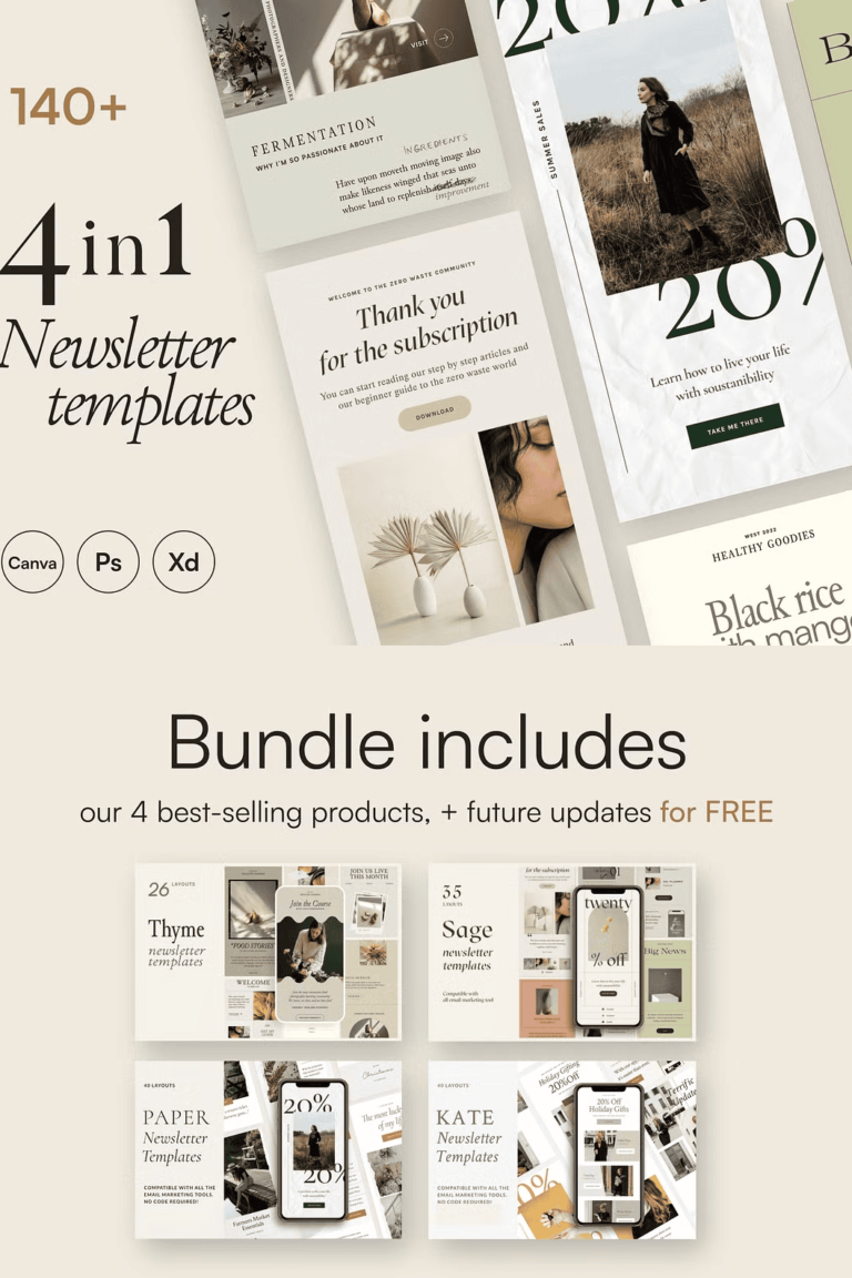 4in1 BigBundle Newsletter Templates - Siteoutsite