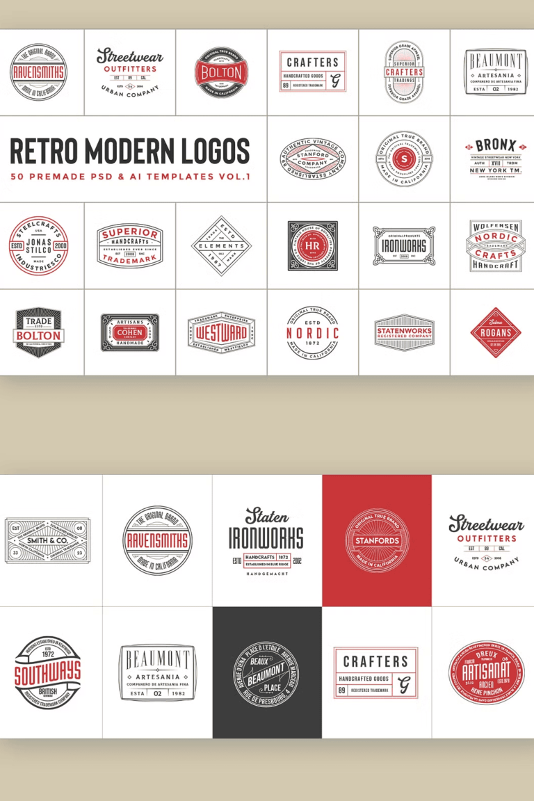 50 Retro Modern Logos Vol.1 - Siteoutsite