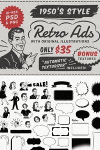 1950s Style Retro Ad Templates - Siteoutsite