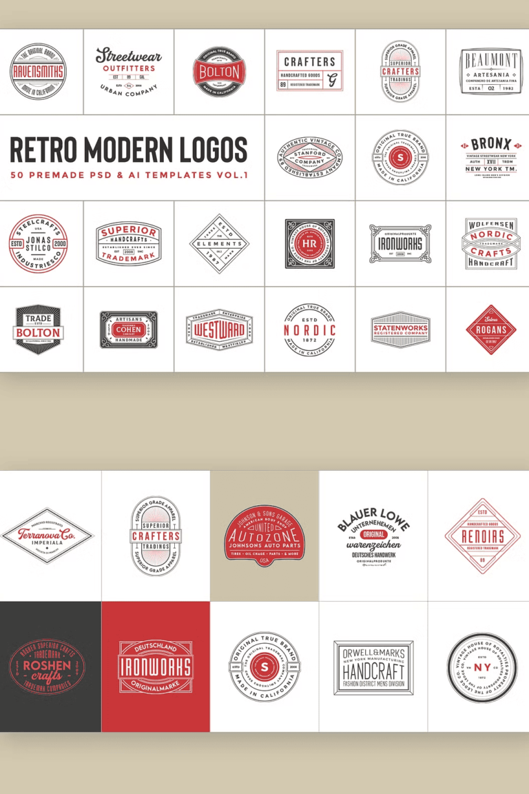 50 Retro Modern Logos Vol.1 - Siteoutsite