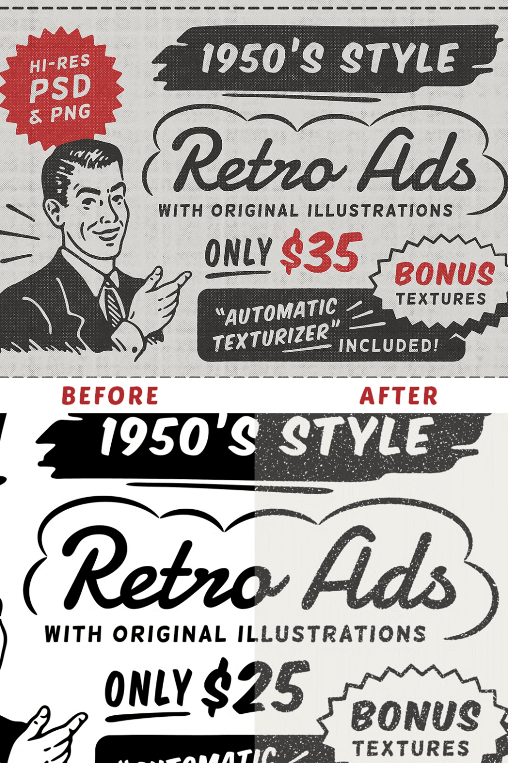 1950s Style Retro Ad Templates - Siteoutsite