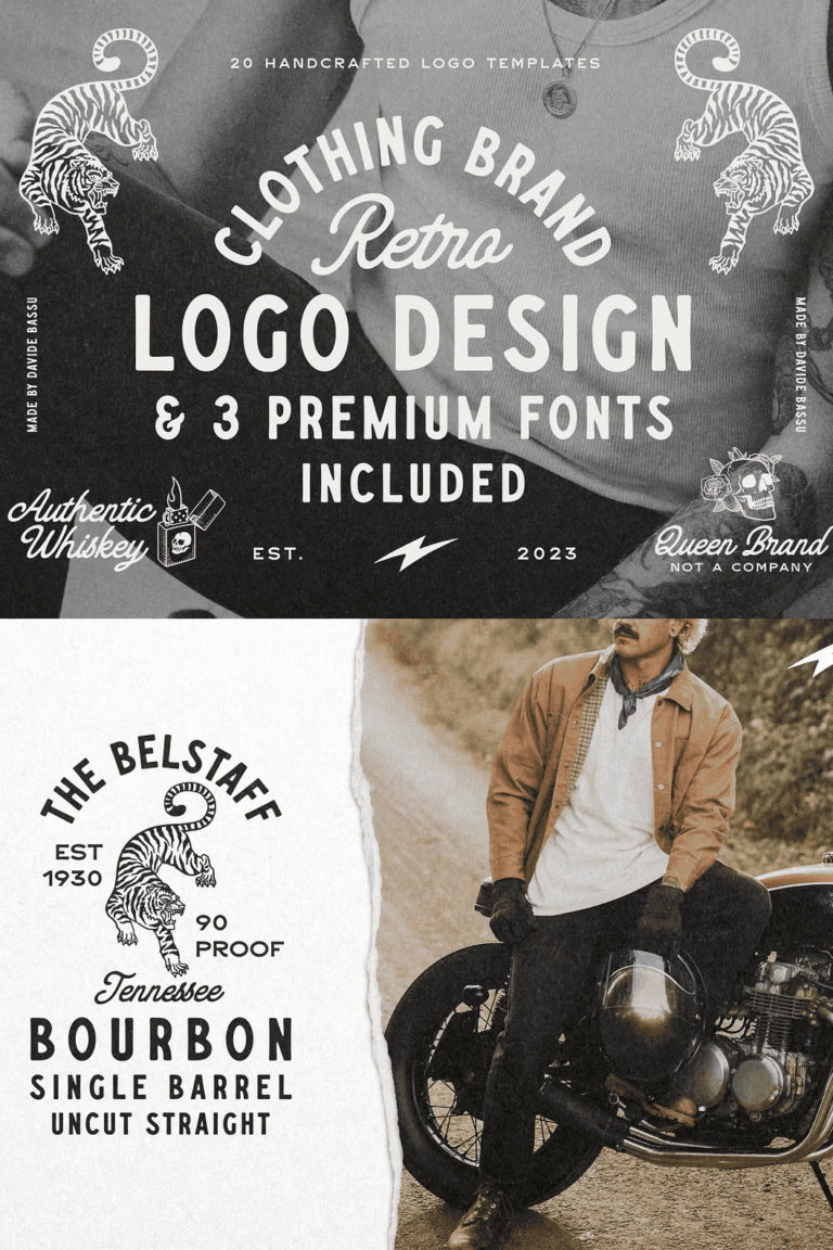 20 Retro Apparel Logos + Extra - Siteoutsite
