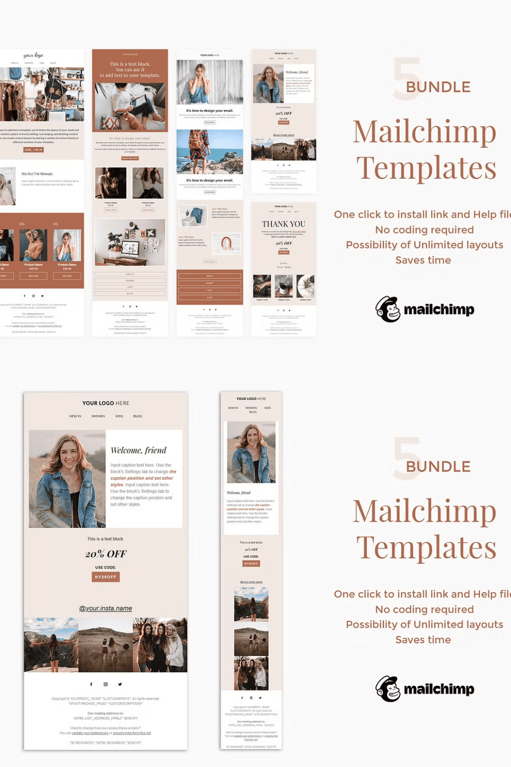 5 Mailchimp Email Templates - Siteoutsite