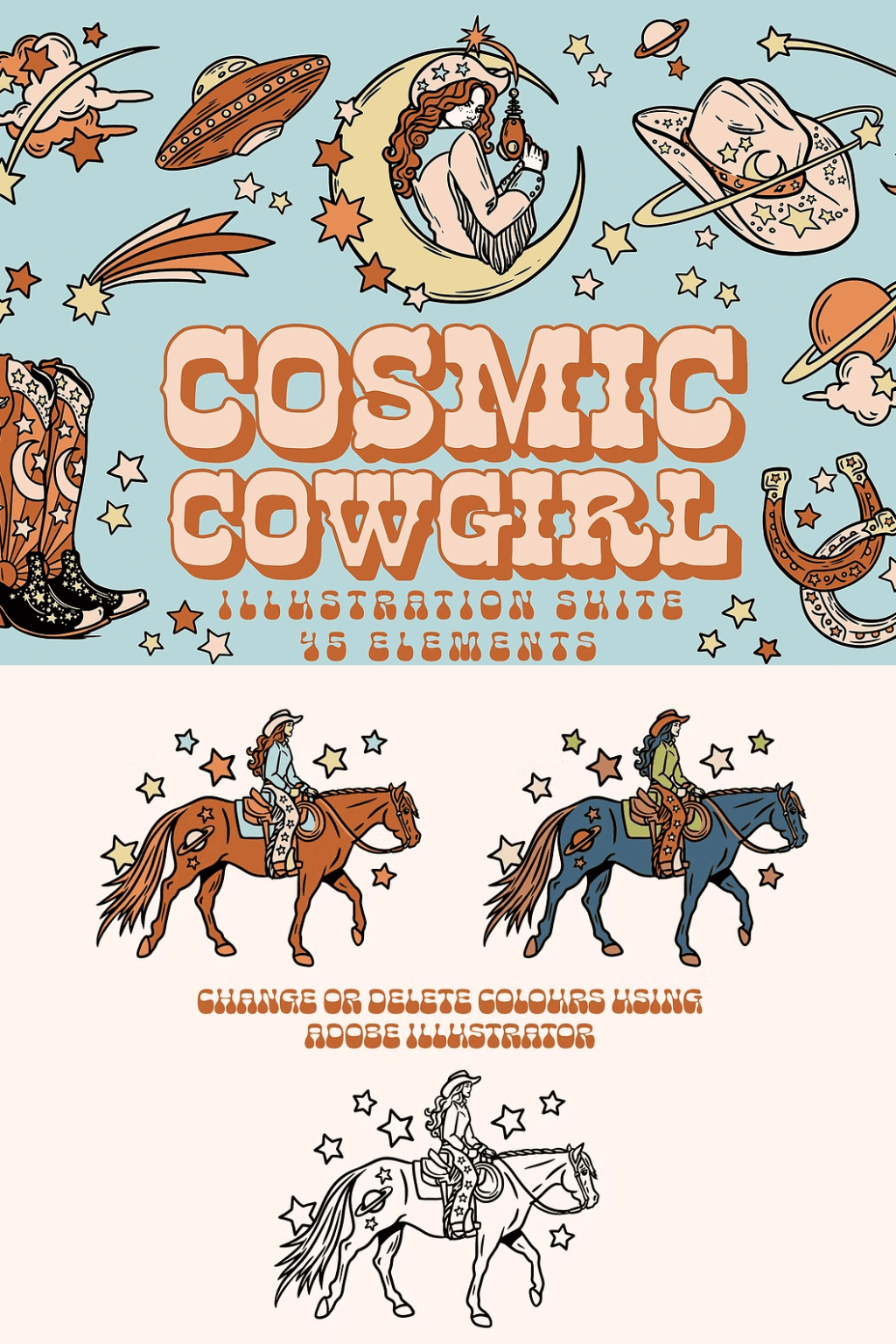 Cosmic Cowgirl – Illustrations - Siteoutsite