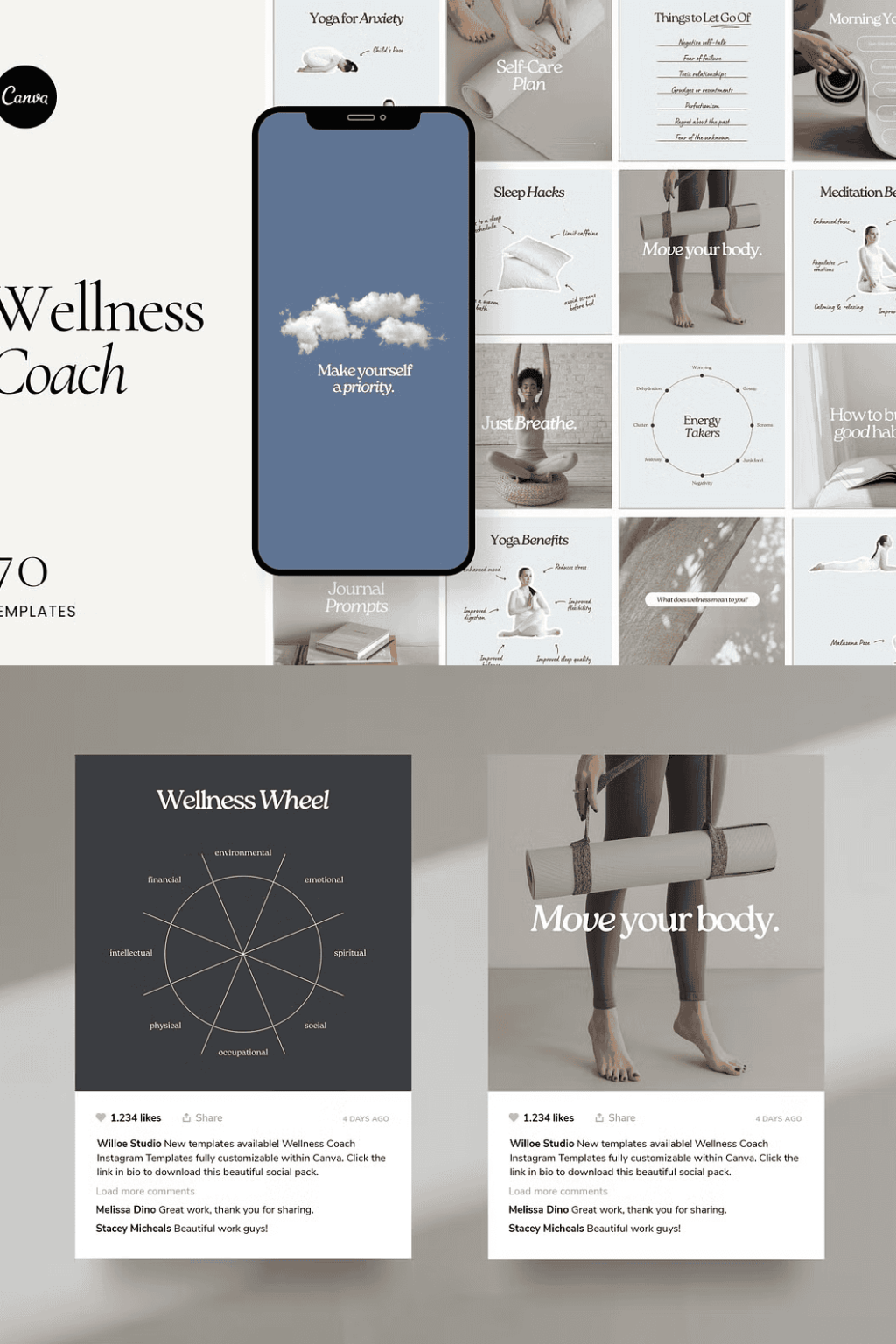 Wellness Coach Template - Canva - Siteoutsite