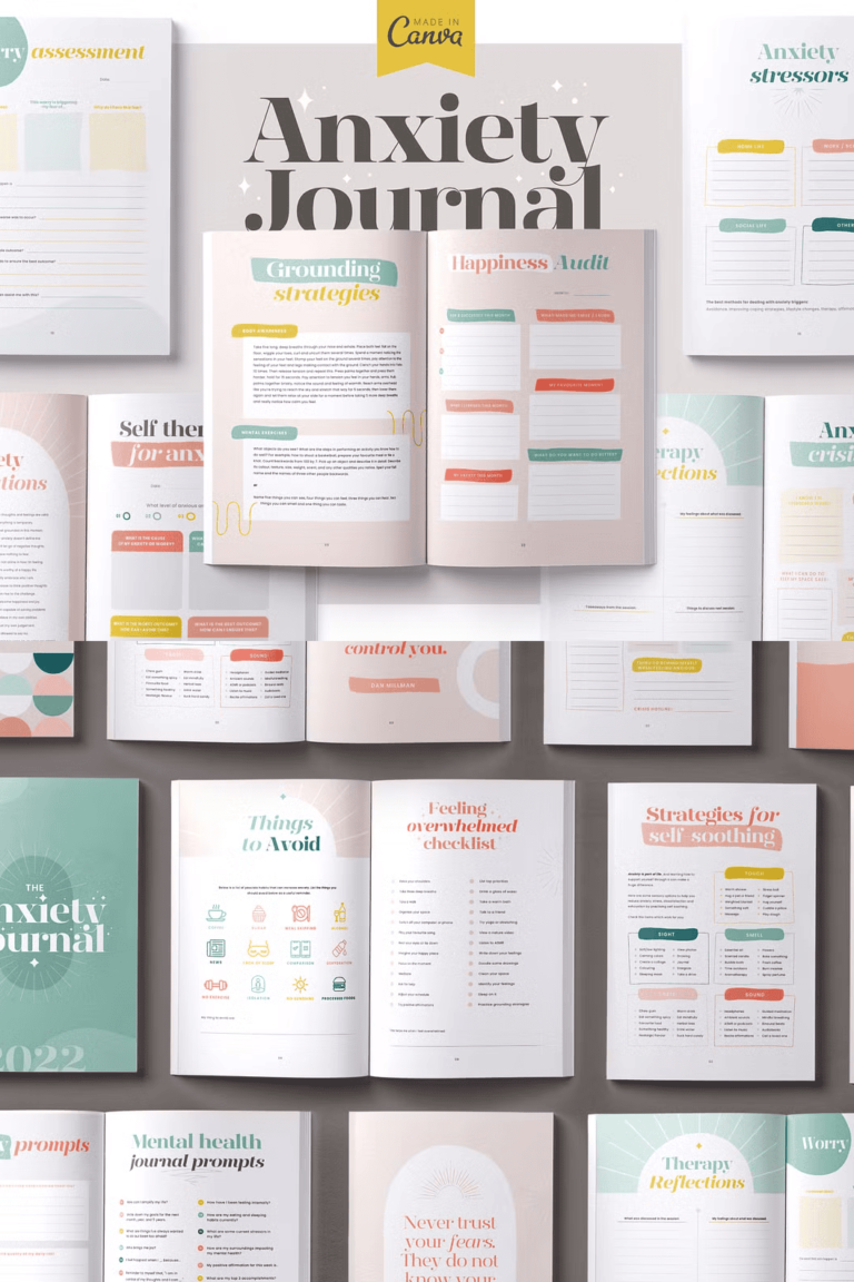 Anxiety Journal | Canva & Printable - Siteoutsite