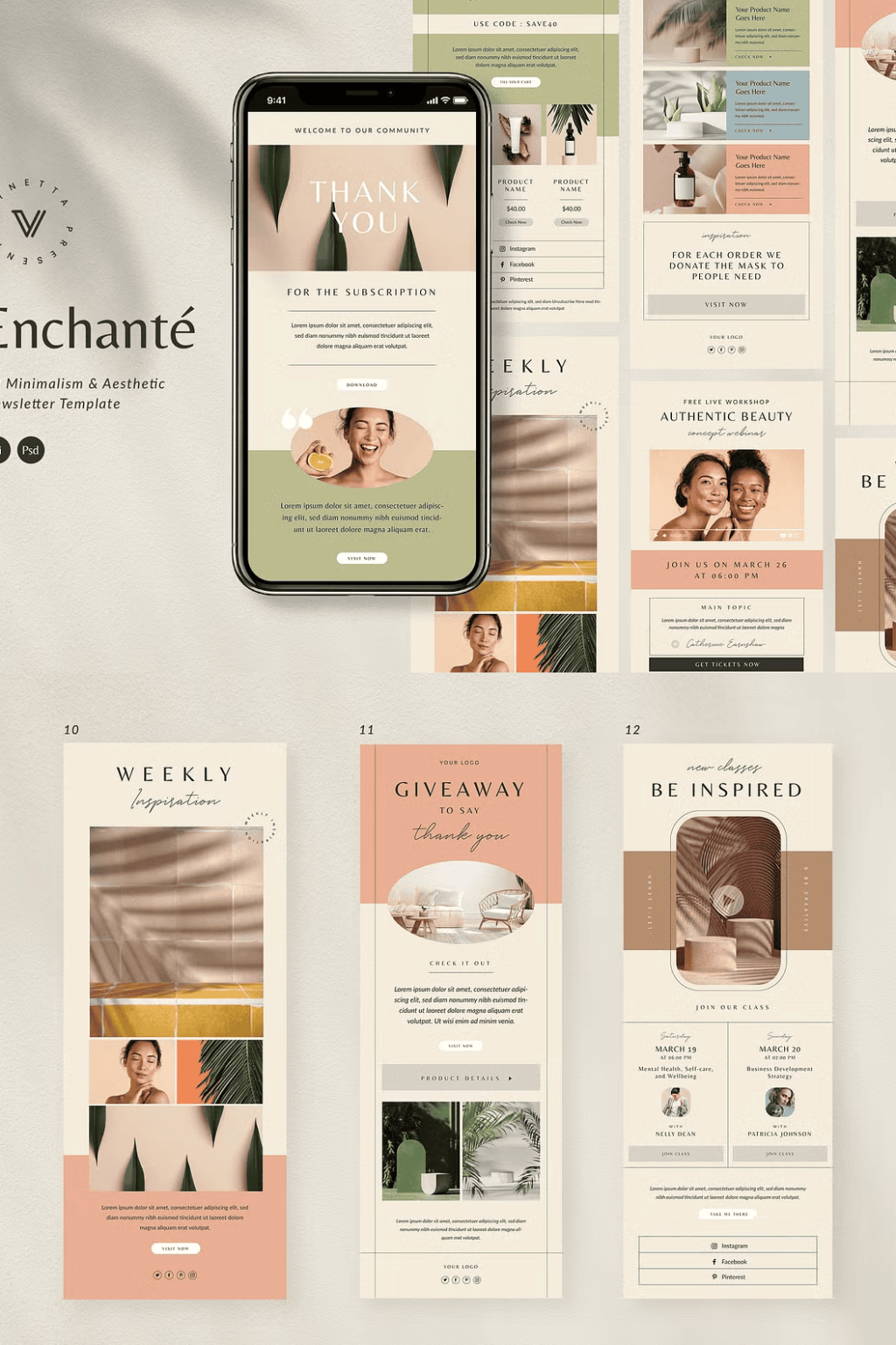 Enchanté Email Newsletter Template - Siteoutsite