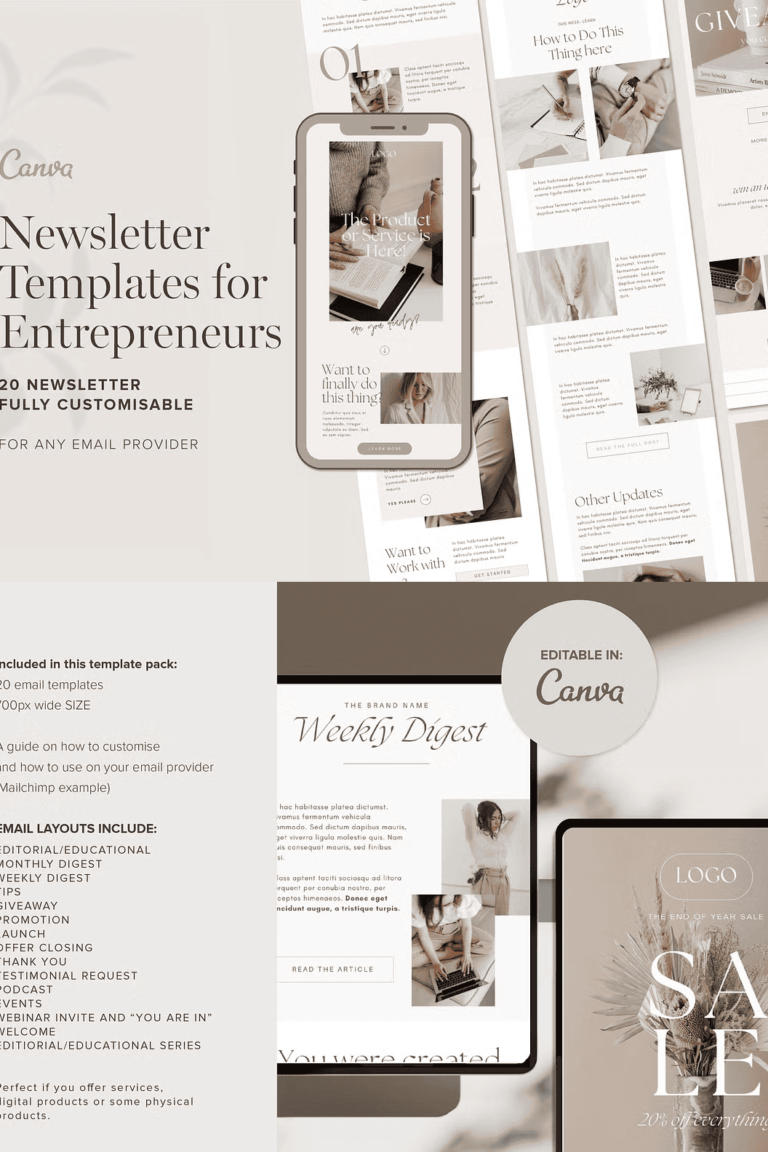 Canva Email Newsletter Templates - Siteoutsite
