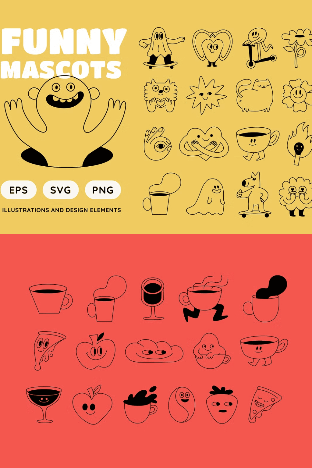 Funny mascots, illustrations, logos - Siteoutsite