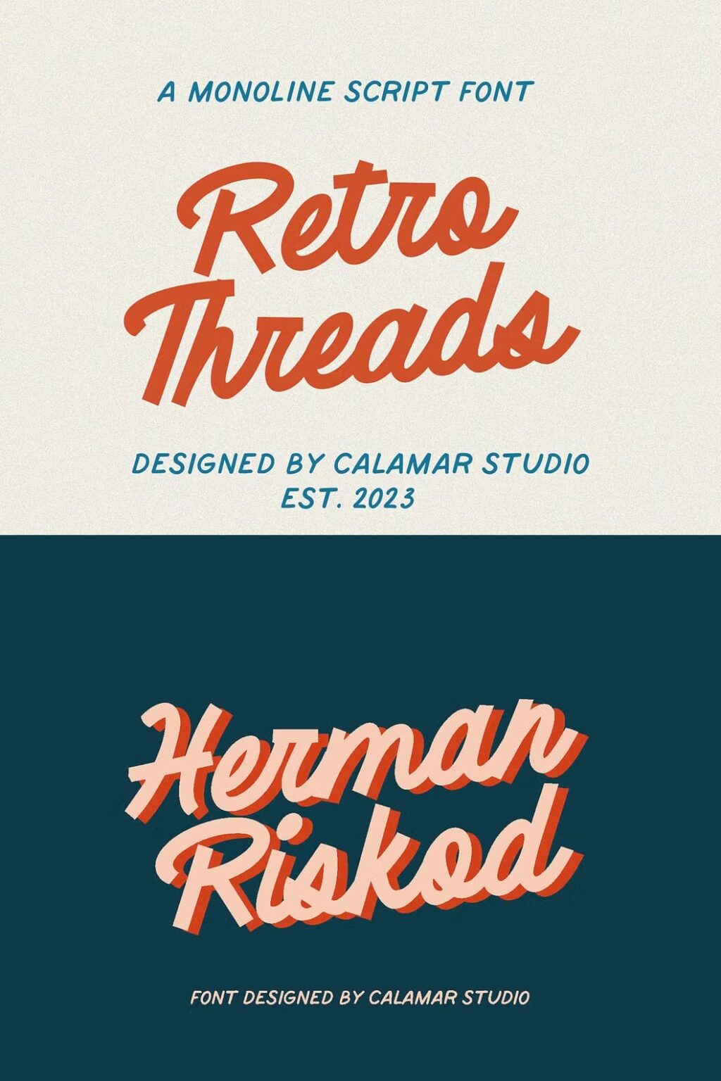 Retro Threads | Retro Script Font - Siteoutsite