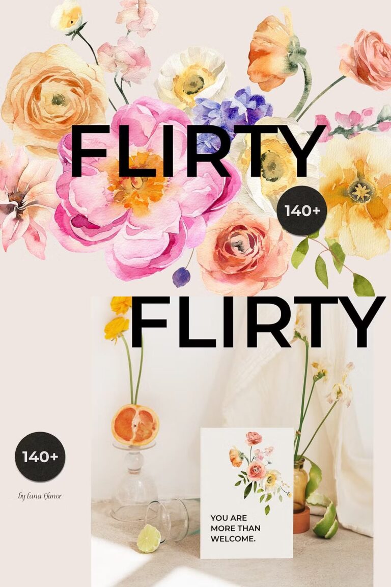 FLIRTY Spring Watercolor Flowers - Siteoutsite