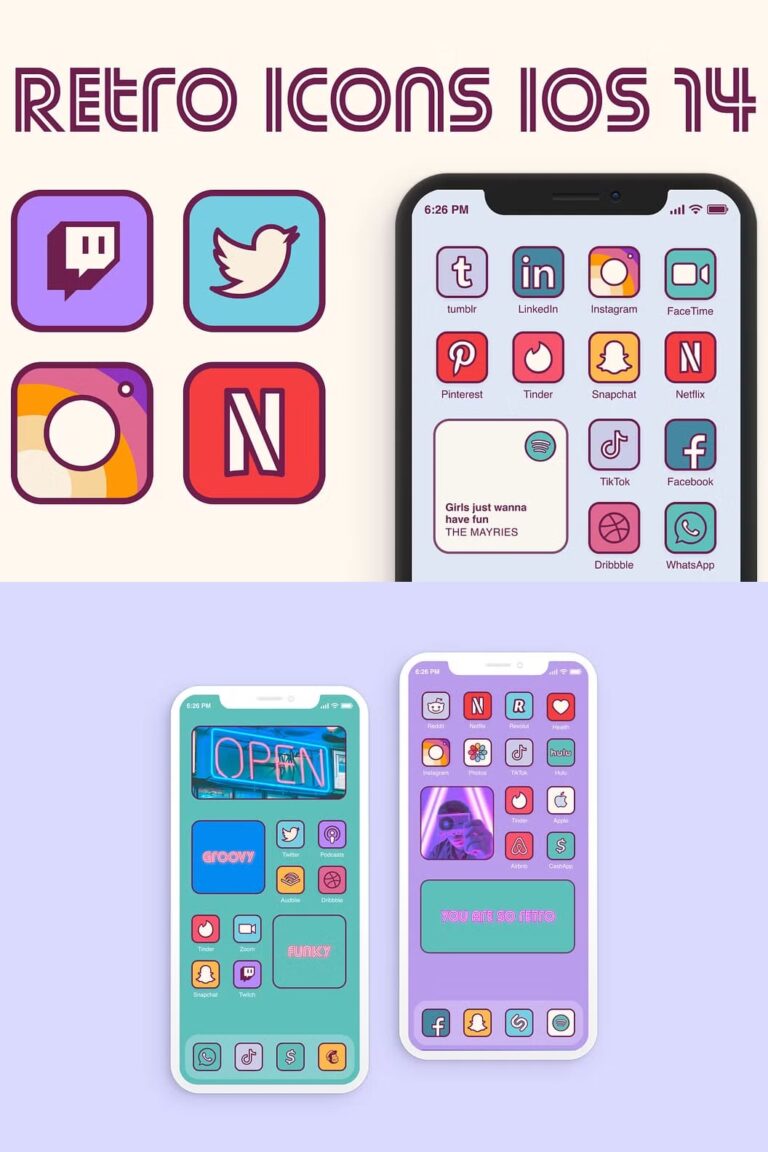 iOS 14 Retro Home Screen Icons - Siteoutsite