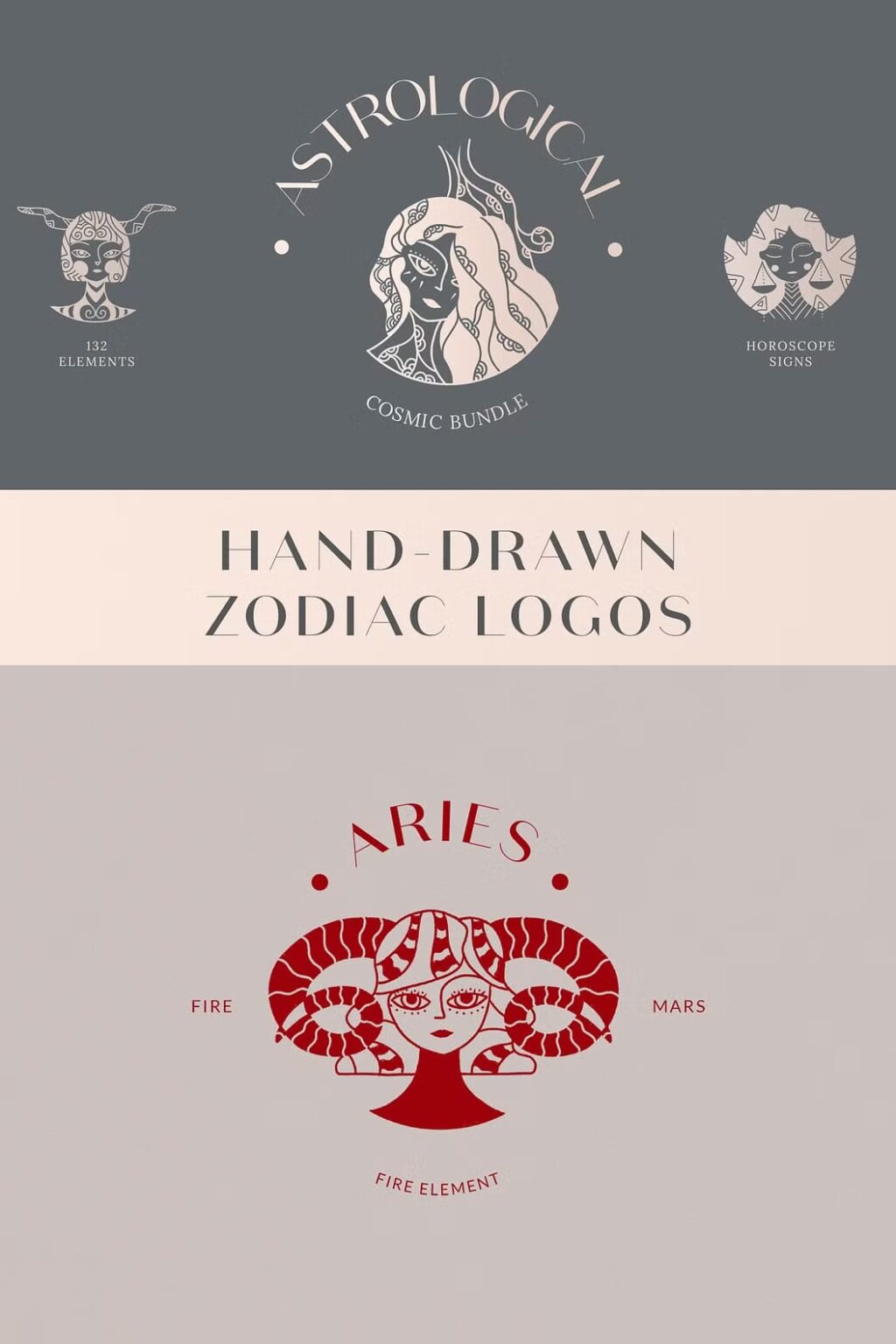 Horoscope & Zodiac Hand Drawn Logos - Siteoutsite