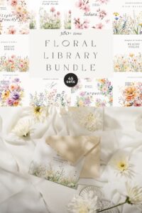 Watercolor Floral Bundle (45 in 1) - Siteoutsite