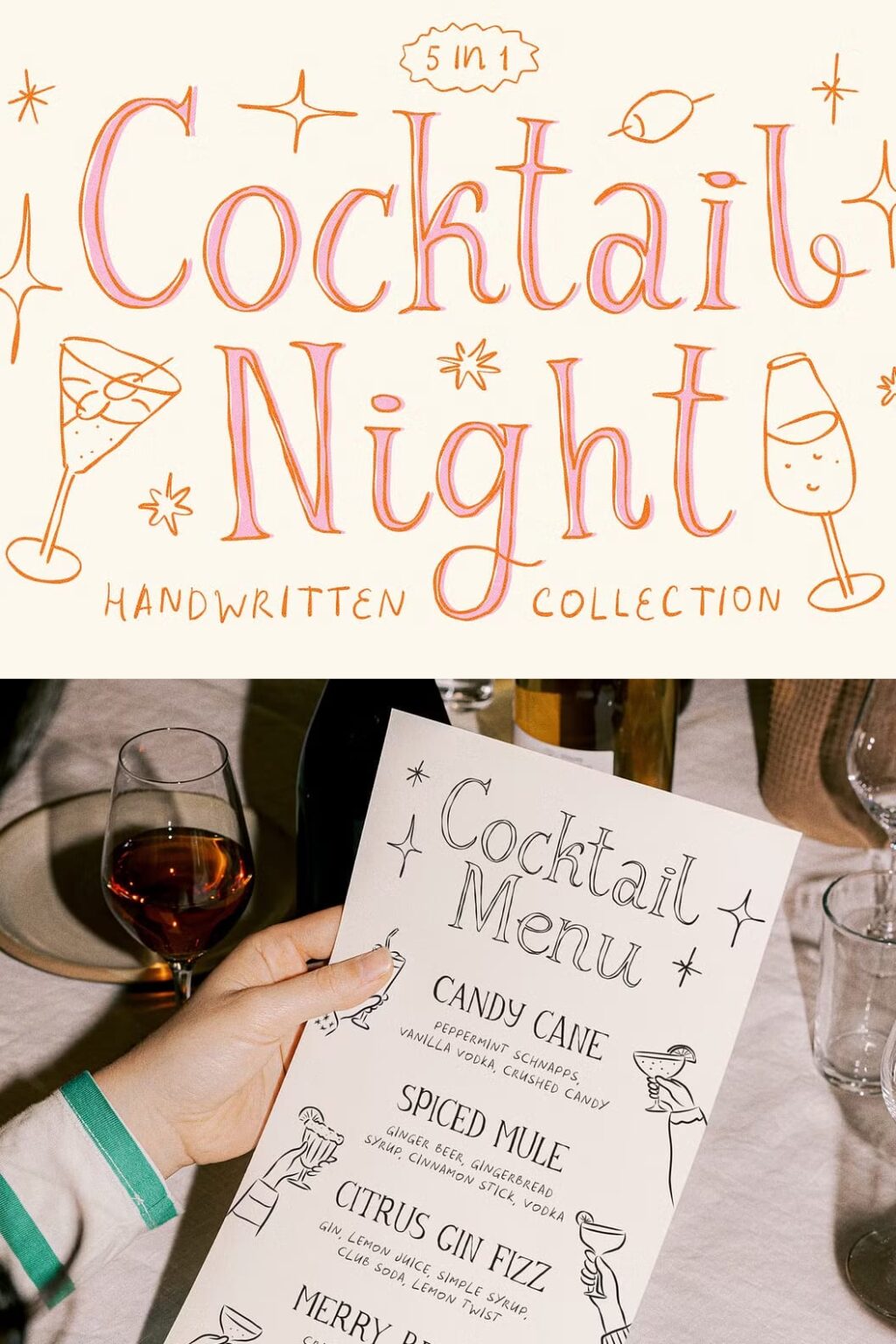 Cocktail Night Festive Font Family - Siteoutsite