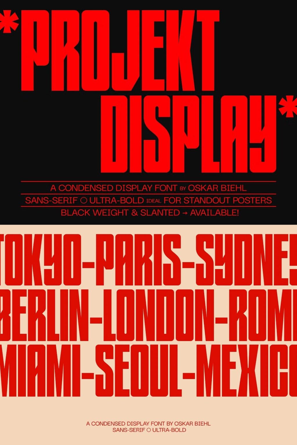 Projekt Display - Condensed Font - Siteoutsite