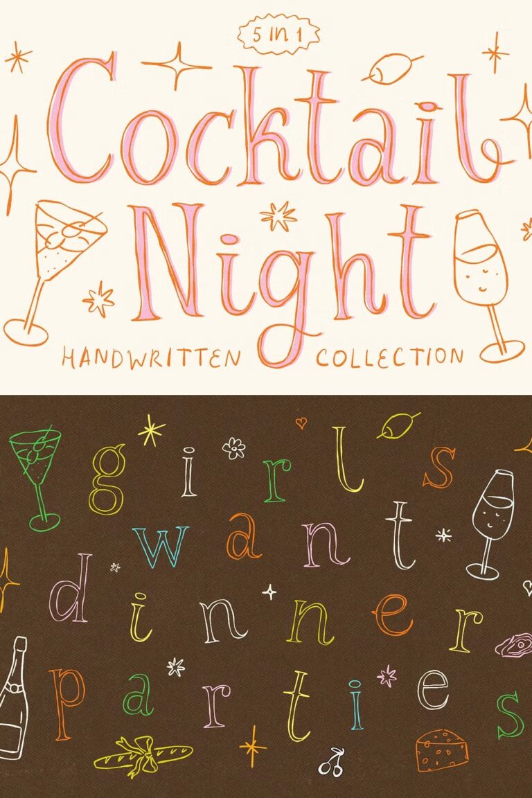 Cocktail Night Festive Font Family - Siteoutsite