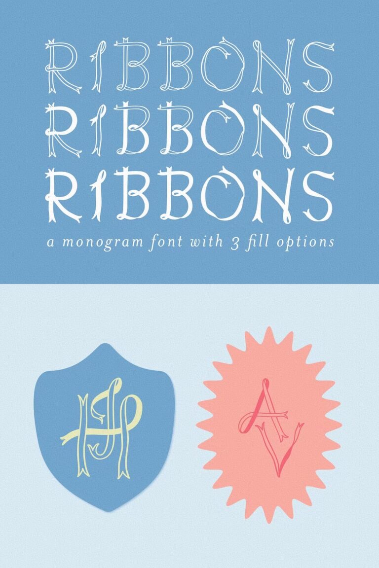 Ribbons Monogram Font - Siteoutsite