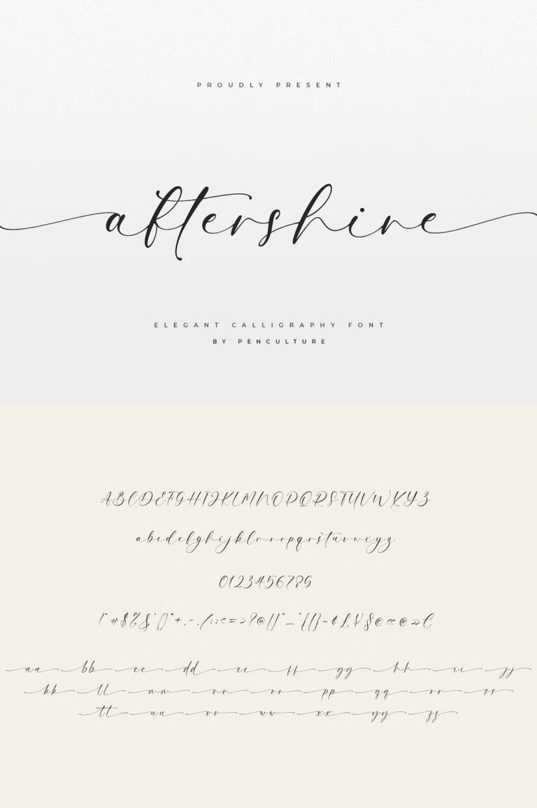 Aftershine Elegant Calligraphy Font - Siteoutsite