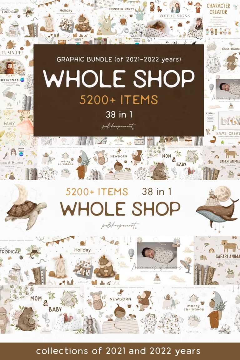 WHOLE SHOP BUNDLE kids illustration - Siteoutsite