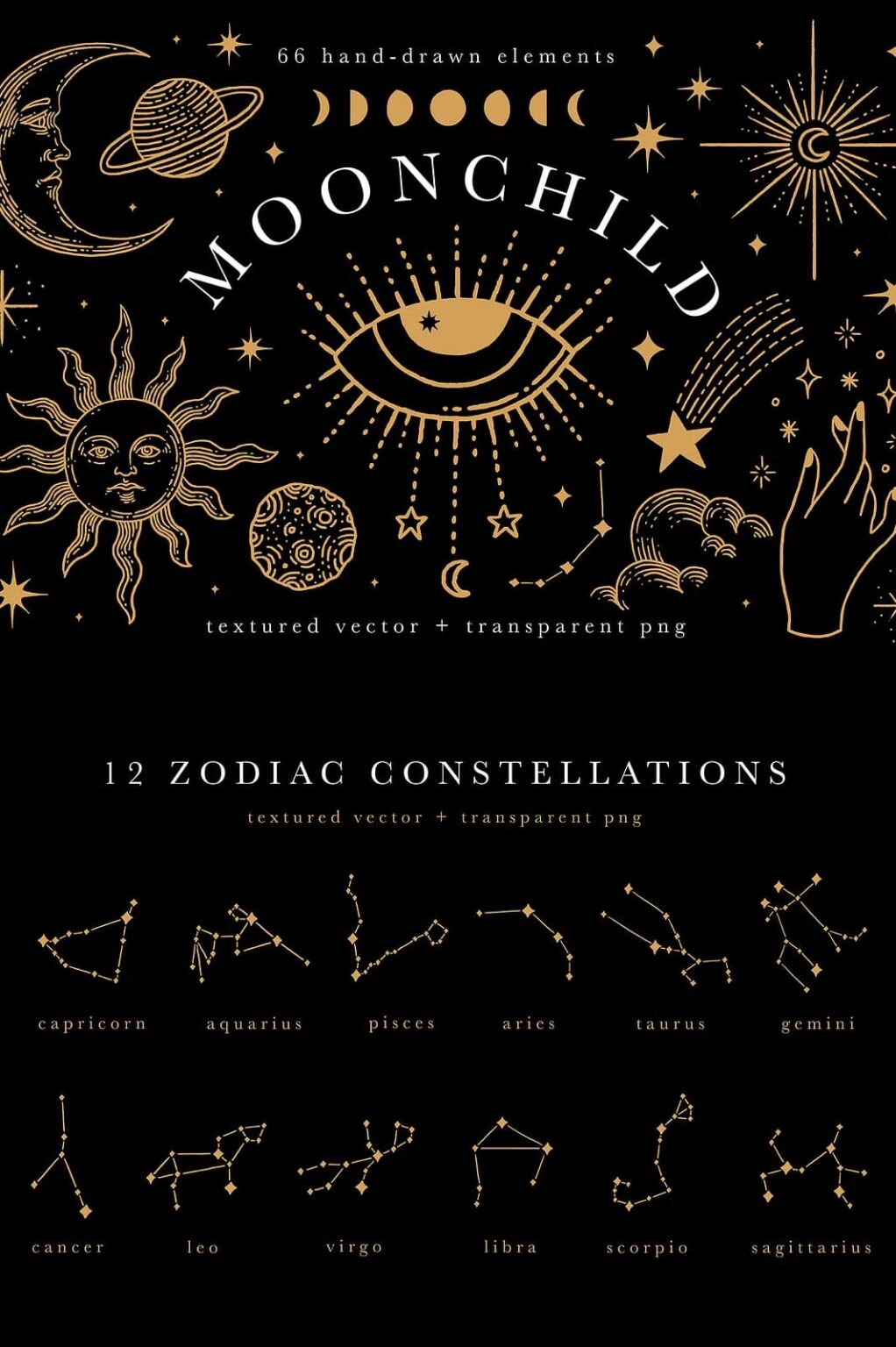 Celestial Art - Sun Moon Stars Space - Siteoutsite