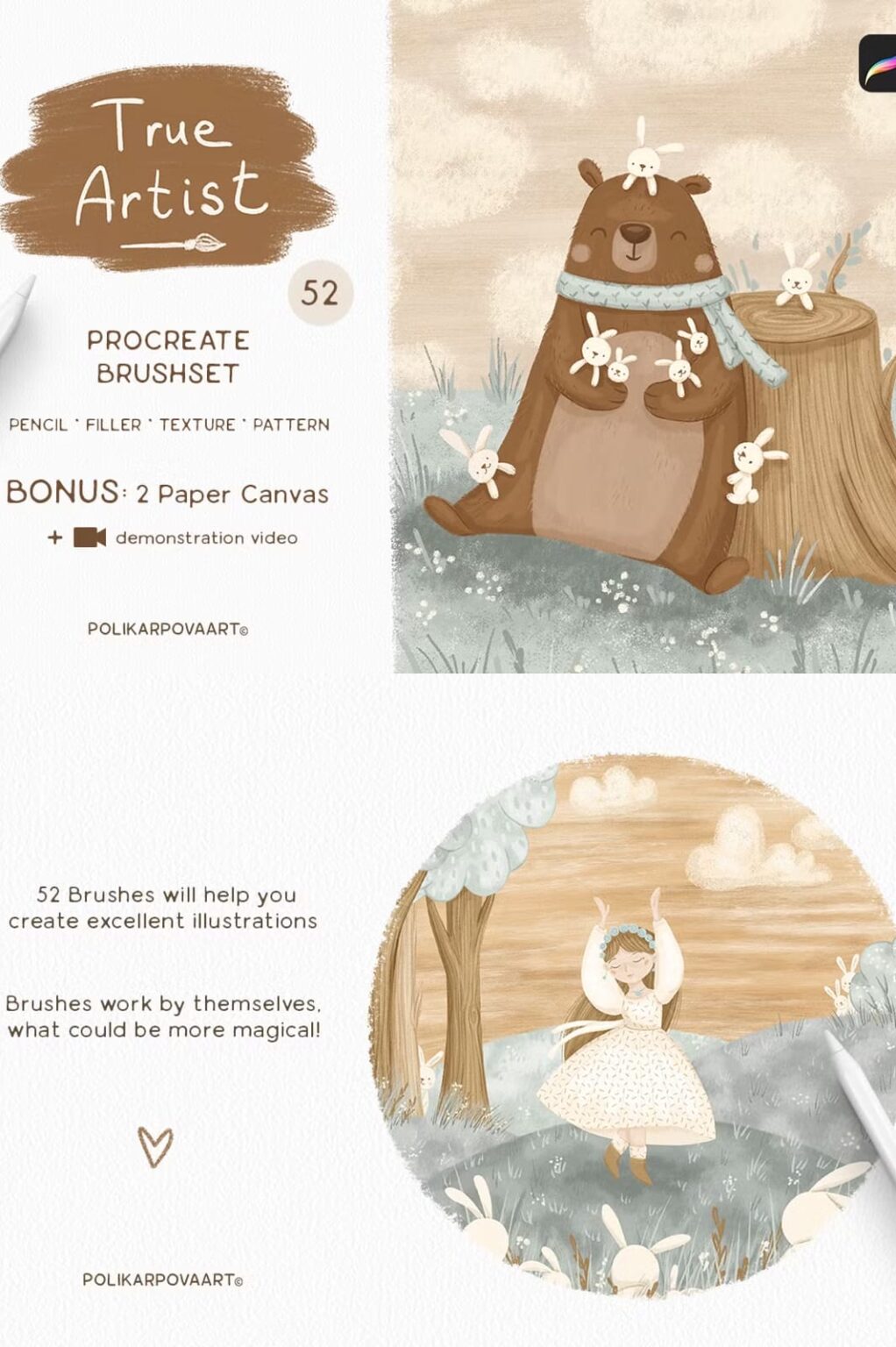 True Artist. Procreate Brushes - Siteoutsite