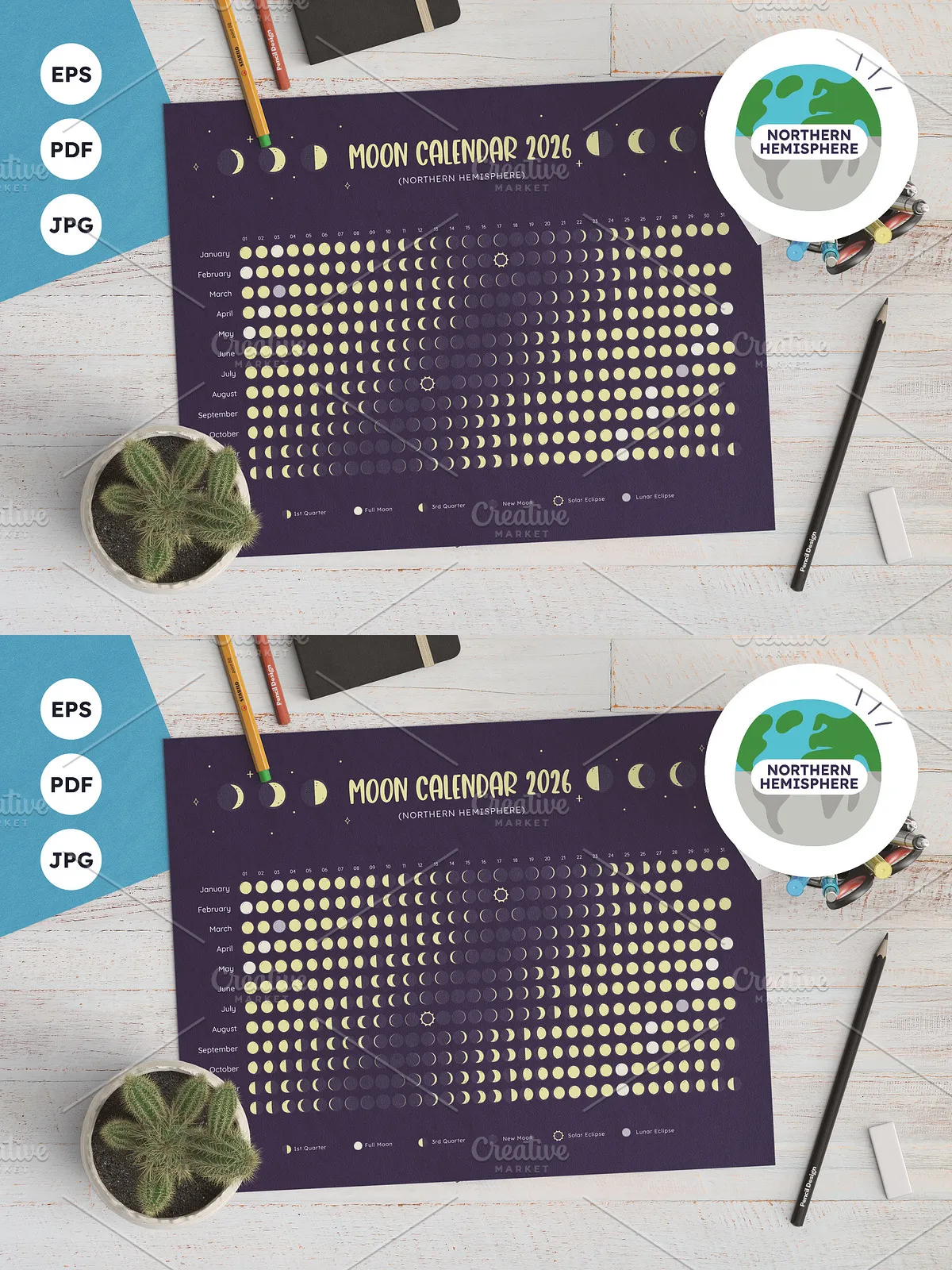 2026 Moon Calendar. North Hem - Siteoutsite